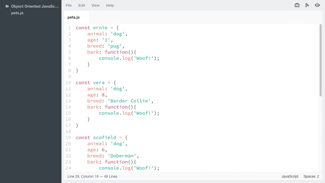 When Object Literals Aren’t Enough (How To) | Object-Oriented JavaScript | Treehouse