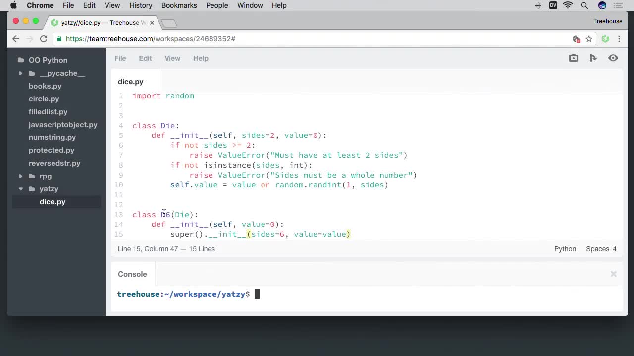Comparing and Combining Dice (How To) | Object-Oriented Python | Treehouse