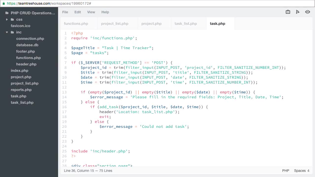 Remembering Form Data (How To) | CRUD Operations with PHP | Treehouse