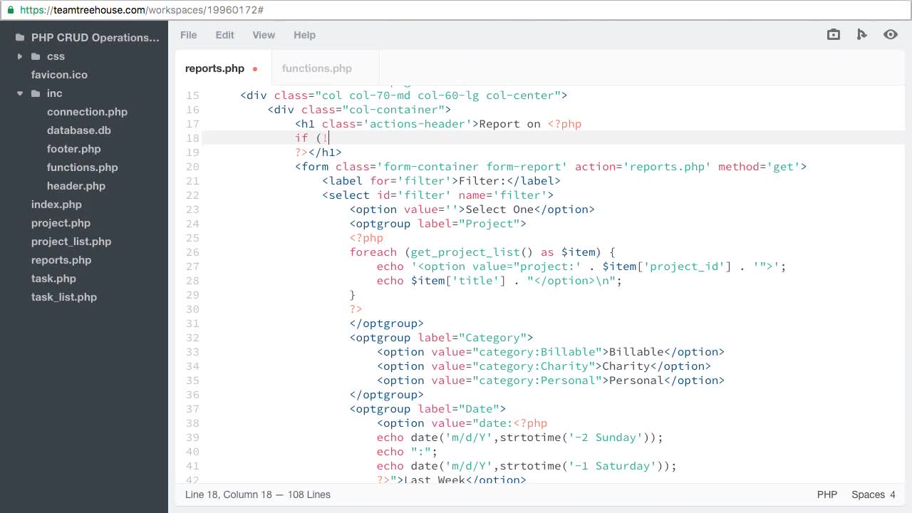 Naming Reports How To Crud Operations With Php Treehouse