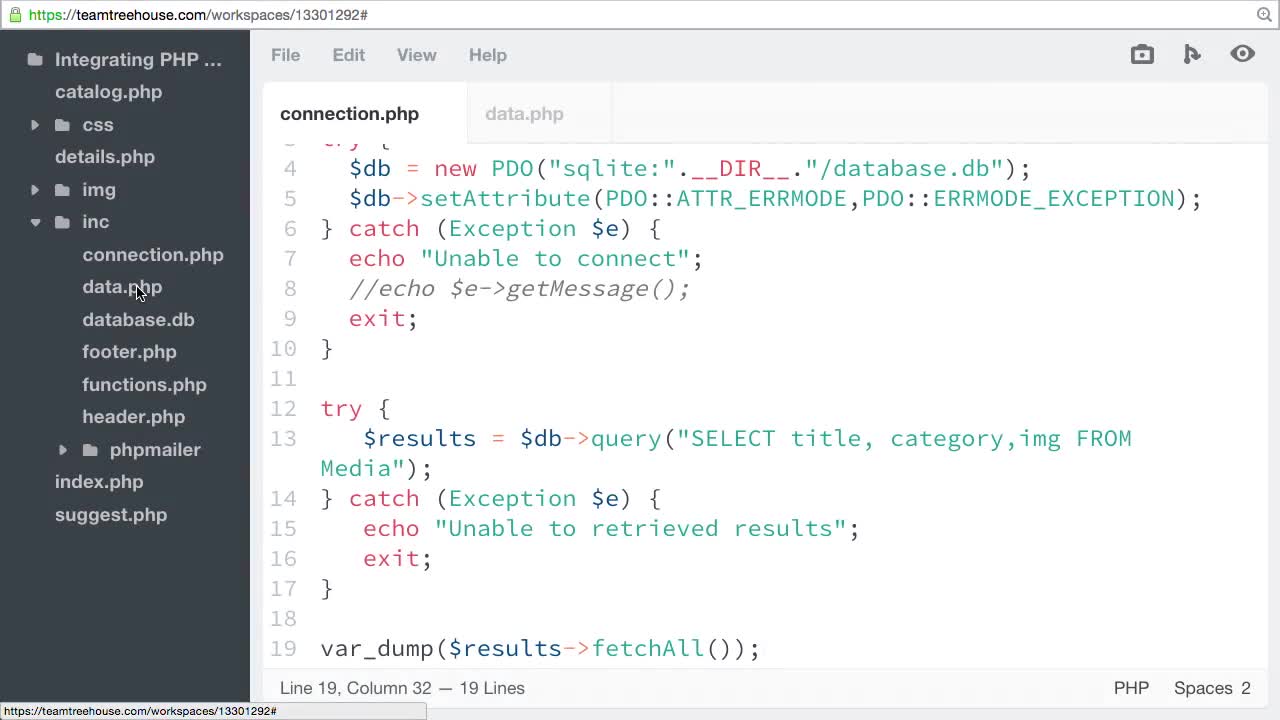Integrating Database Results How To Integrating Php With Databases Treehouse 7395