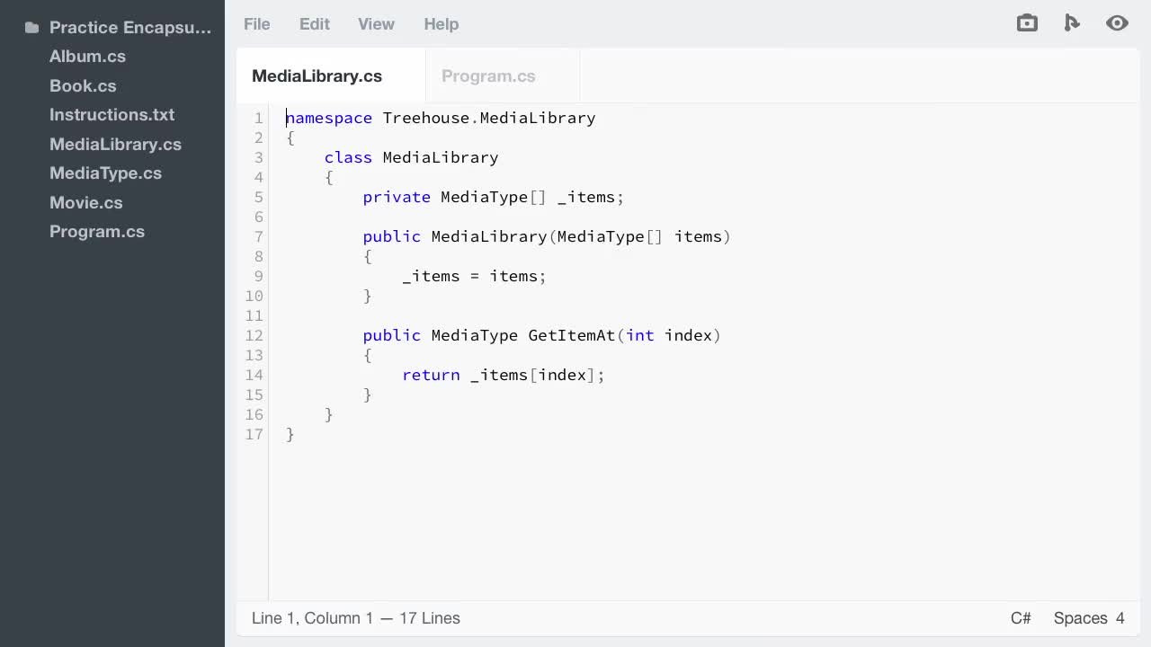 Wrapping Up How To Practice Encapsulation And Arrays In C Treehouse
