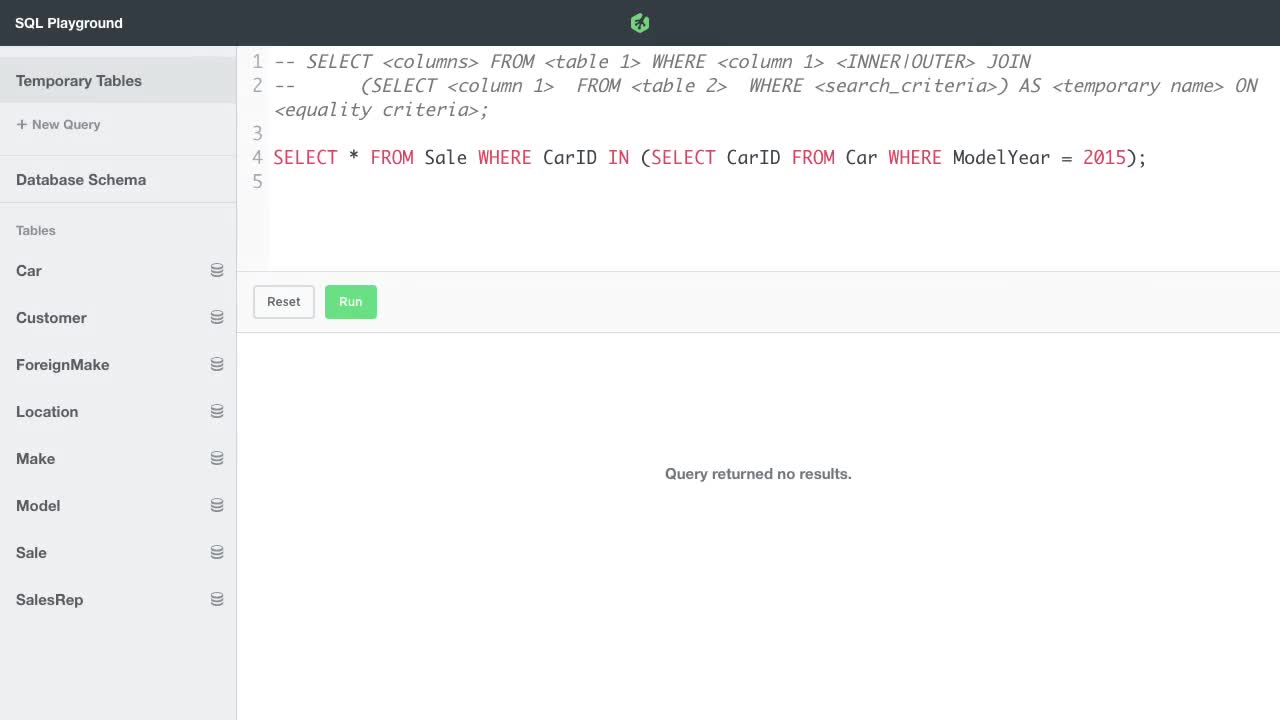 Using A Subquery To Create A Temporary Table Part 1 How To Querying Relational Databases