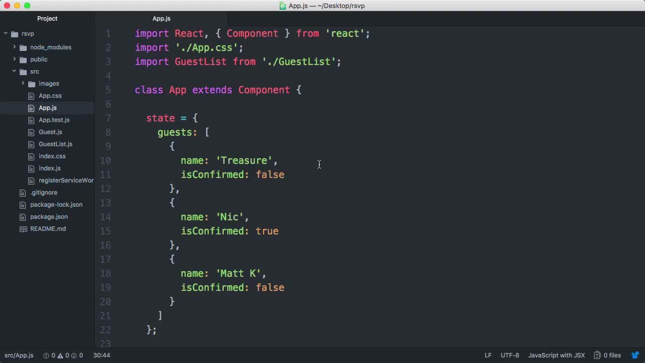 Connecting the Confirm Guests Handler (How To) | React by Example ...