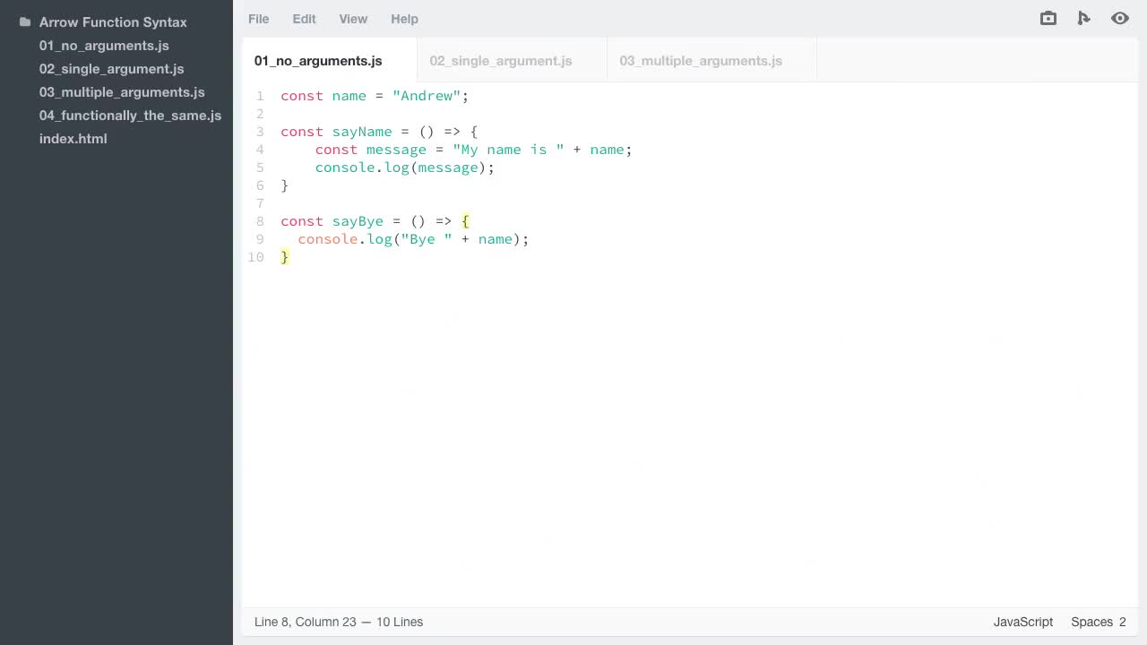 Using Arguments With Arrow Functions How To Introducing Arrow