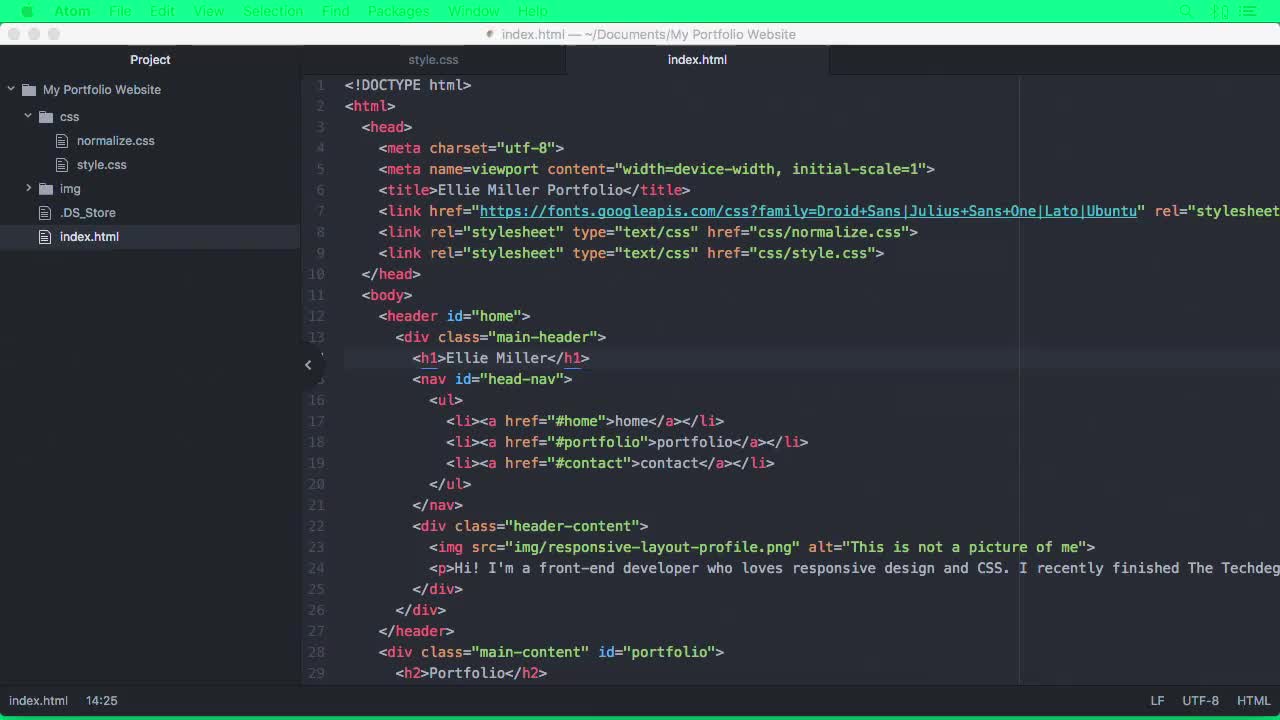 Using a Browser to Preview a Project (How To) | Introducing the Atom Text Editor | Treehouse