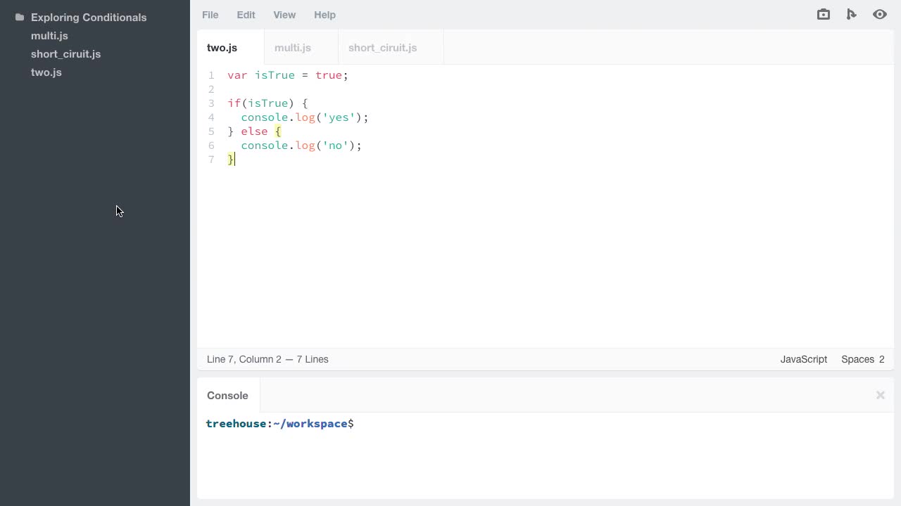 Exploring JavaScript Conditionals (How To) | Treehouse