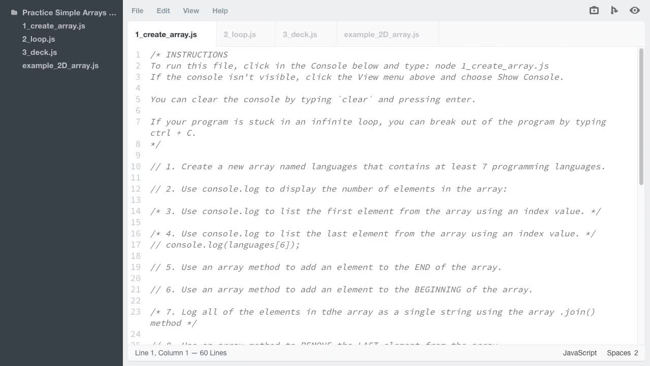 Introducing the Practice (How To) | Practice Basic Arrays in JavaScript | Treehouse
