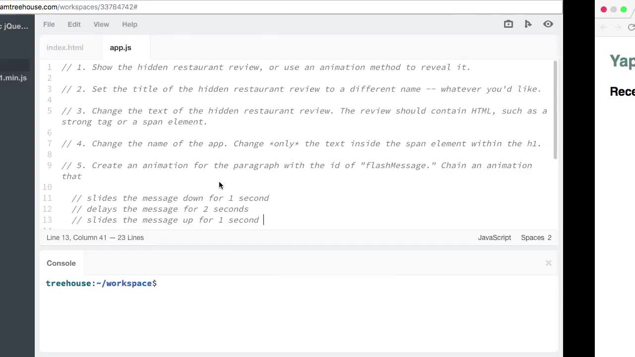 Practice Basic Jquery Methods How To Treehouse