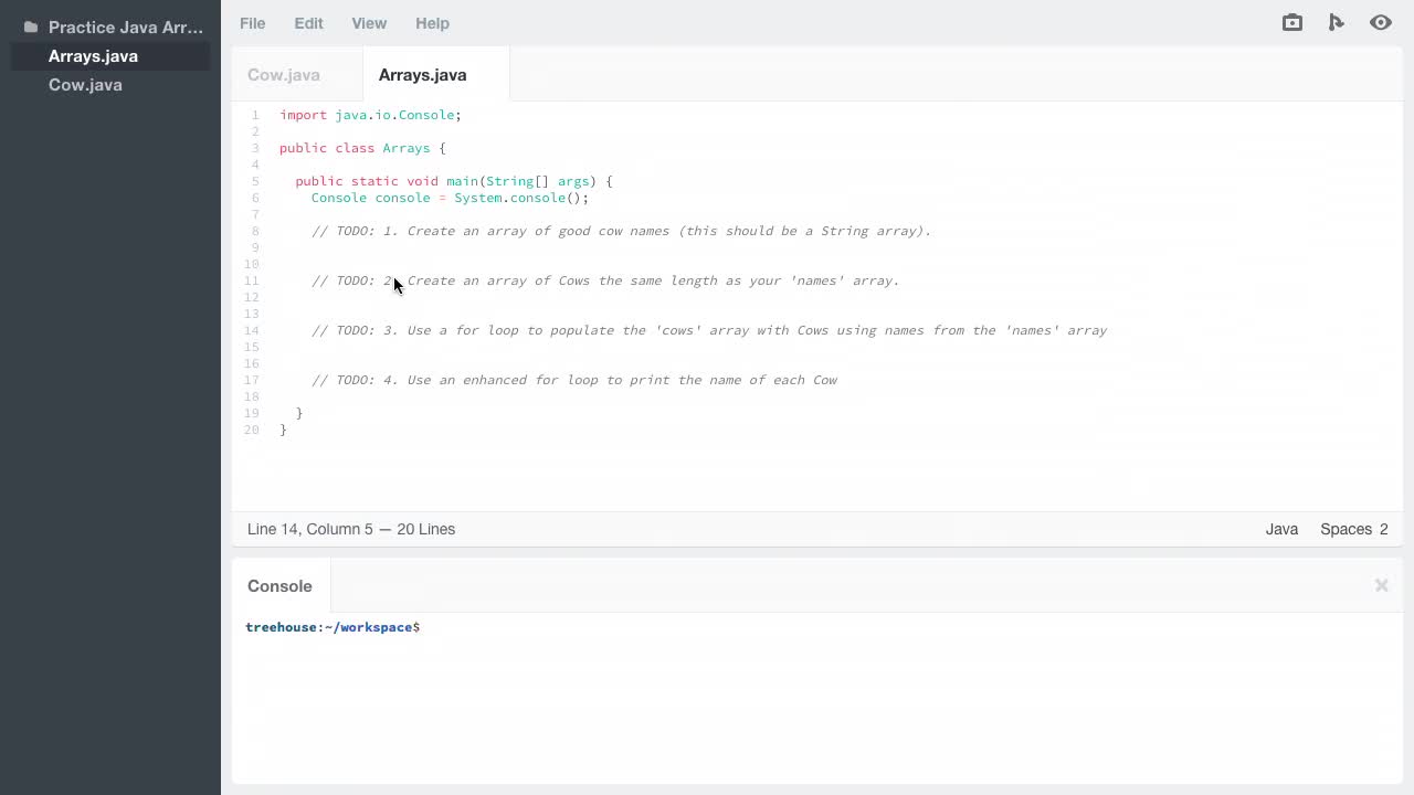 The Challenge (How To) | Practice Java Arrays | Treehouse