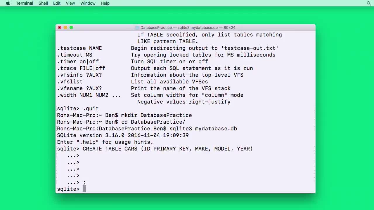 Reading Files and Formatting Results (How To) | SQLite from the Command ...