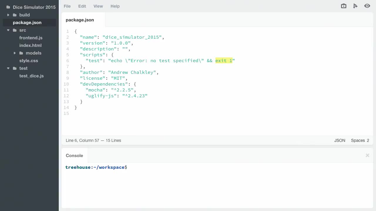 Creating a Built in Task (How To) | Using npm as a Task Runner | Treehouse