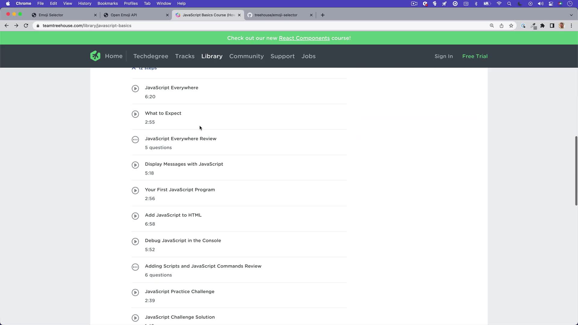 JavaScript Emoji Selector Using Fetch (How To) | Treehouse